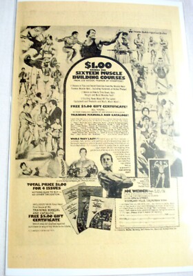 1976 Ad Joe Weider Sixteen Muscle Building Courses Arnold ...
