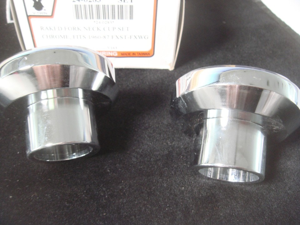 Harley 3 Degree Neck Cup Set Raked Kit Big Twin Chopper Custom V-Twin ...