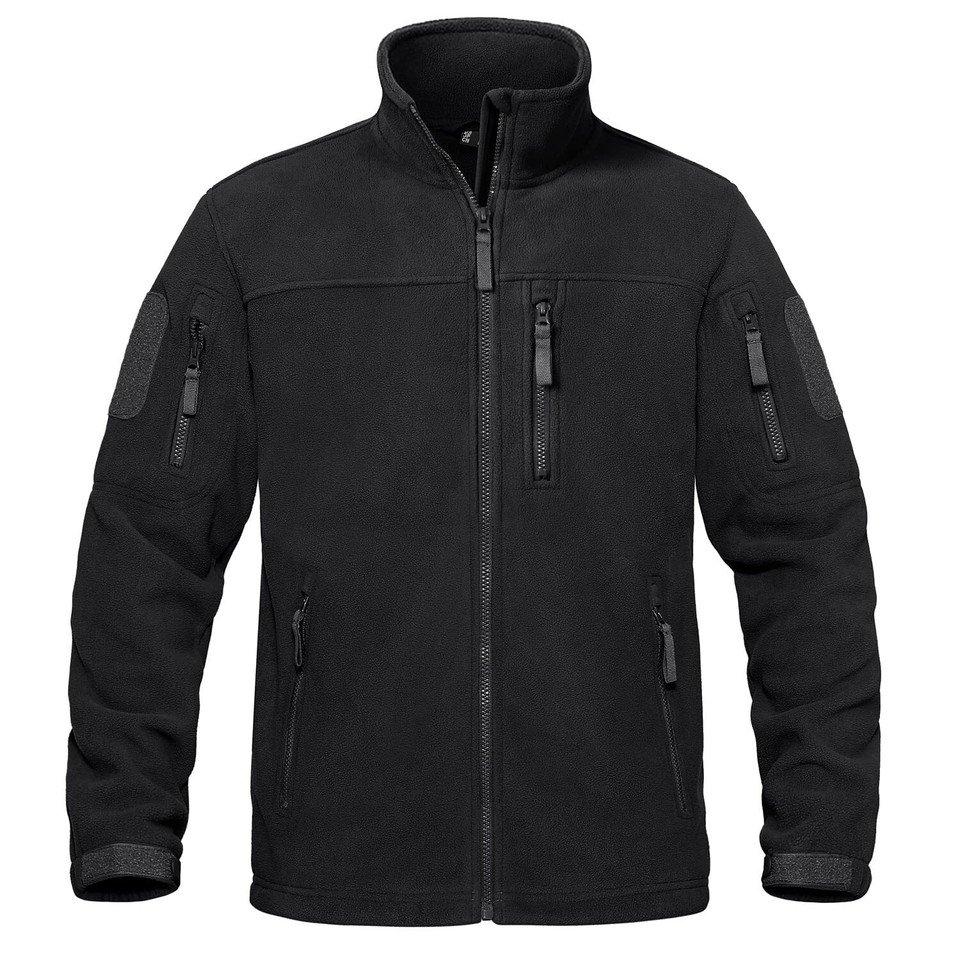 Men's Full-Zip Fleece Jacket Softshell Hiking Winter Windproof Casual ...