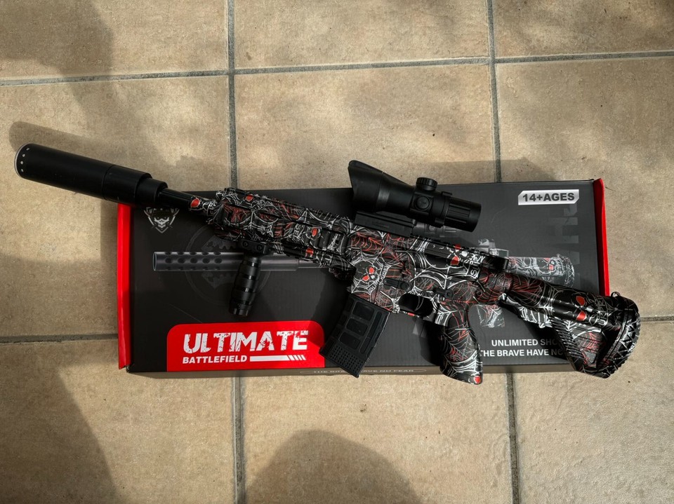 Electric M4 Auto Gel Ball Blaster Toy Gun Splatter Shot Effect ...