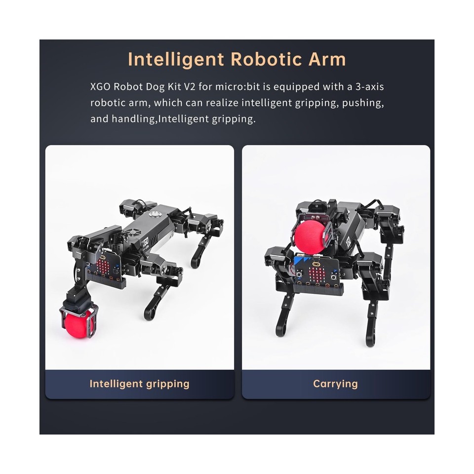 ELECFREAKS microbit Robotic Dog Xgo V2 Kit, 15 Movable Joint DIY ...