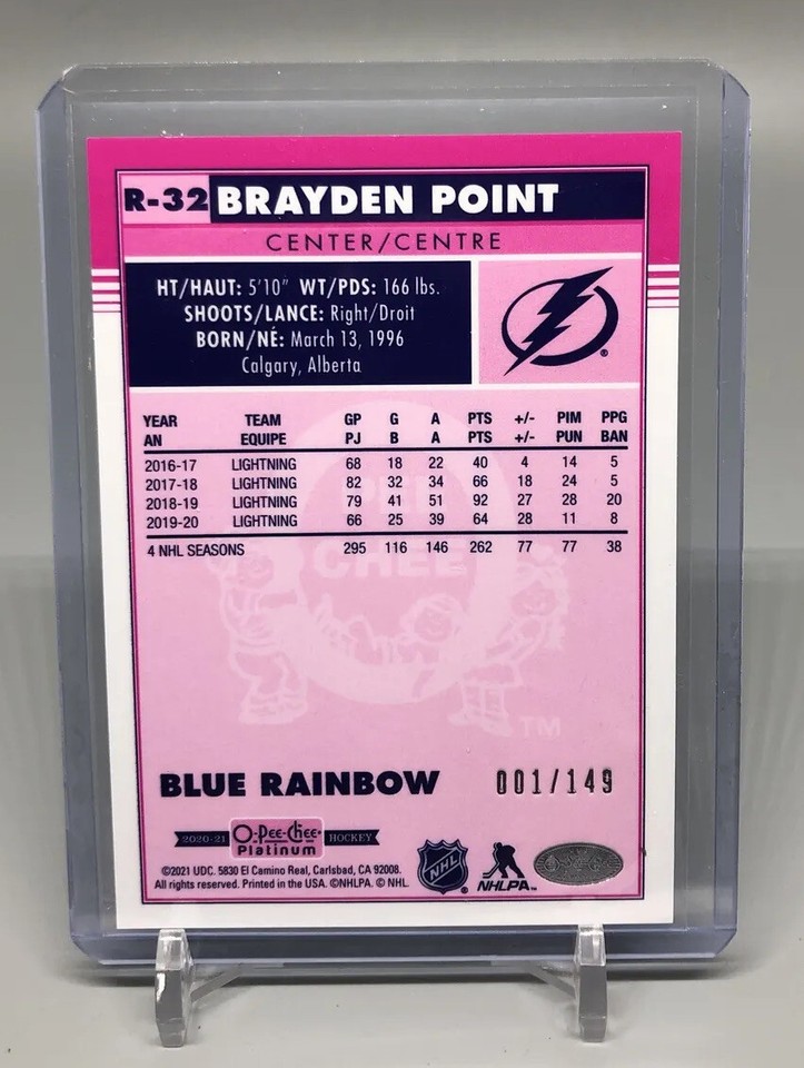 2020-21 opc platinum blue rainbow brayden point /149 First Print | eBay