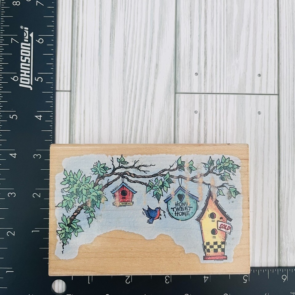 Stampendous Home Tweet Home Bird House Tree Branch P026 Rubber Craft ...