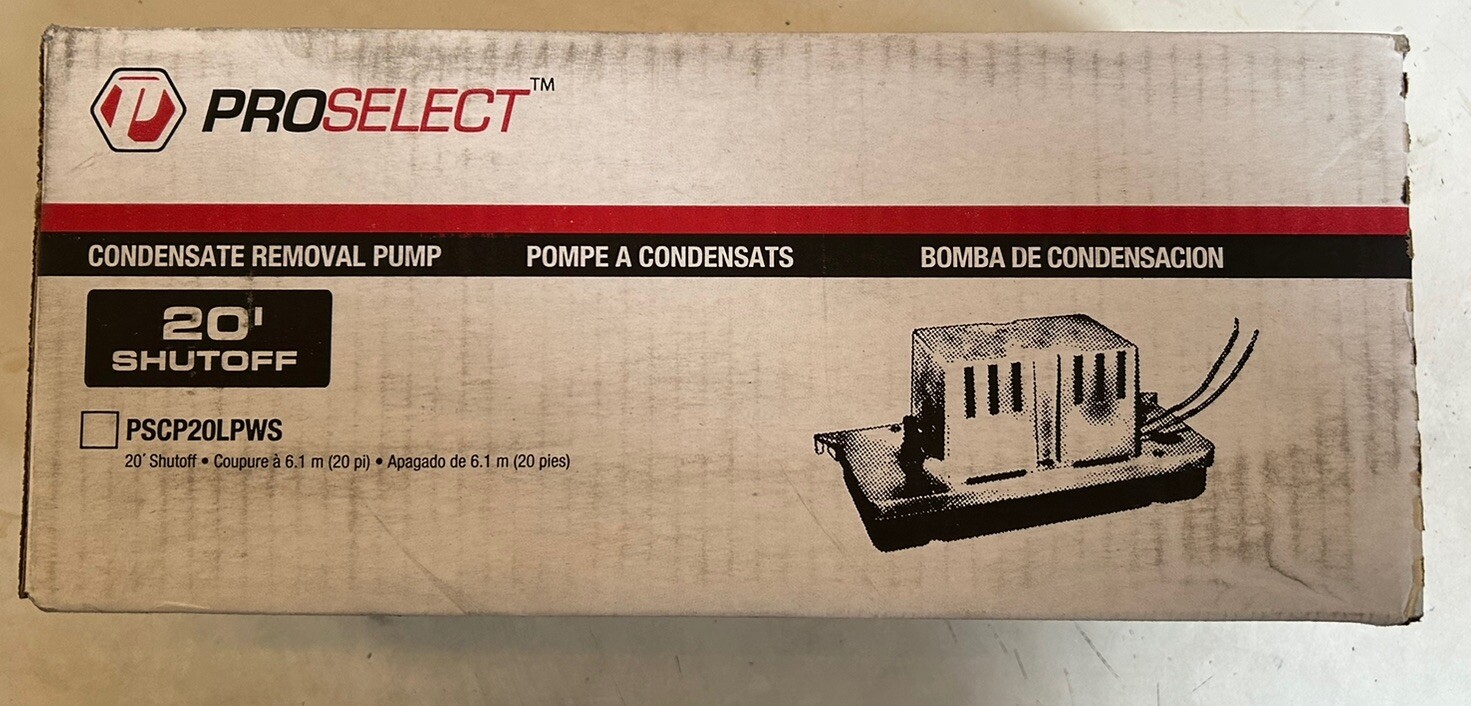Proselect condensate pump pscpv20lpws 554969 20' Shutoff 115v | eBay