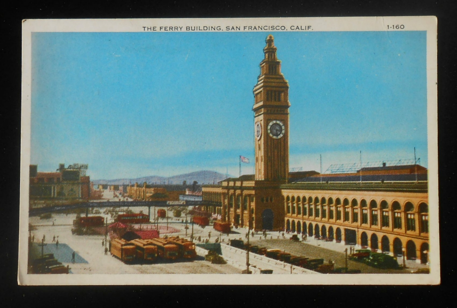 1920s The Ferry Building Trolleys Lined Up Antique Cars San Francisco ...