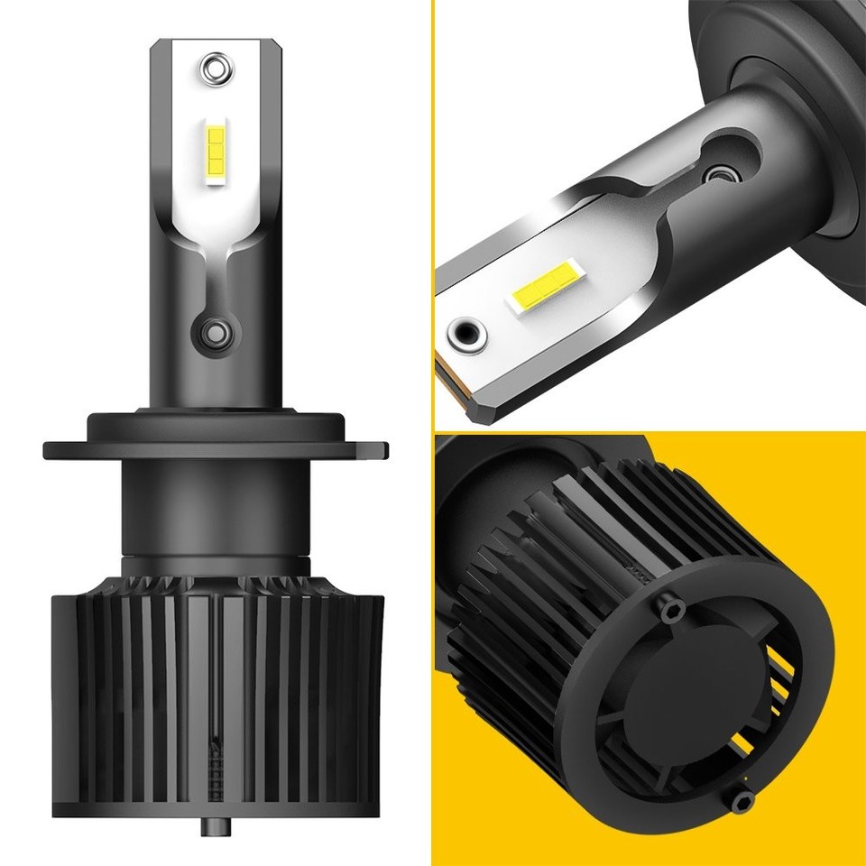 4X H7 H7 LED Headlight KIT Combo bulb High Low Beam Super Bright White ...