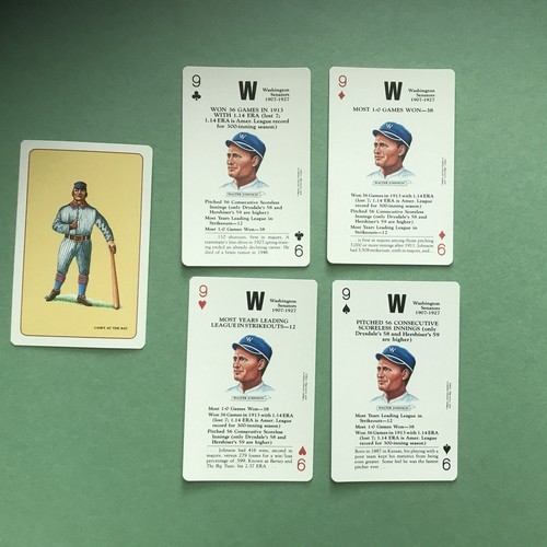 WALTER JOHNSON (4 9's) 1991 U.S. Games Systems Baseball Legends ...