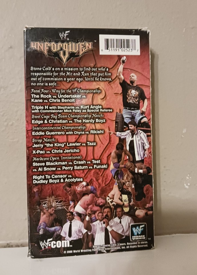 WWF Unforgiven 2000 VHS WWE, Stone Cold Steve Austin, The Rock ...