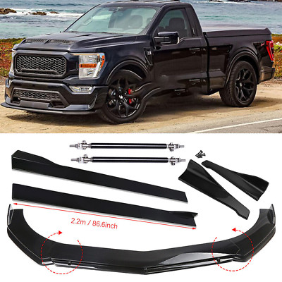 Front Rear Bumper Lip Spoiler Splitter Body Kit Side Skirt For Ford ...