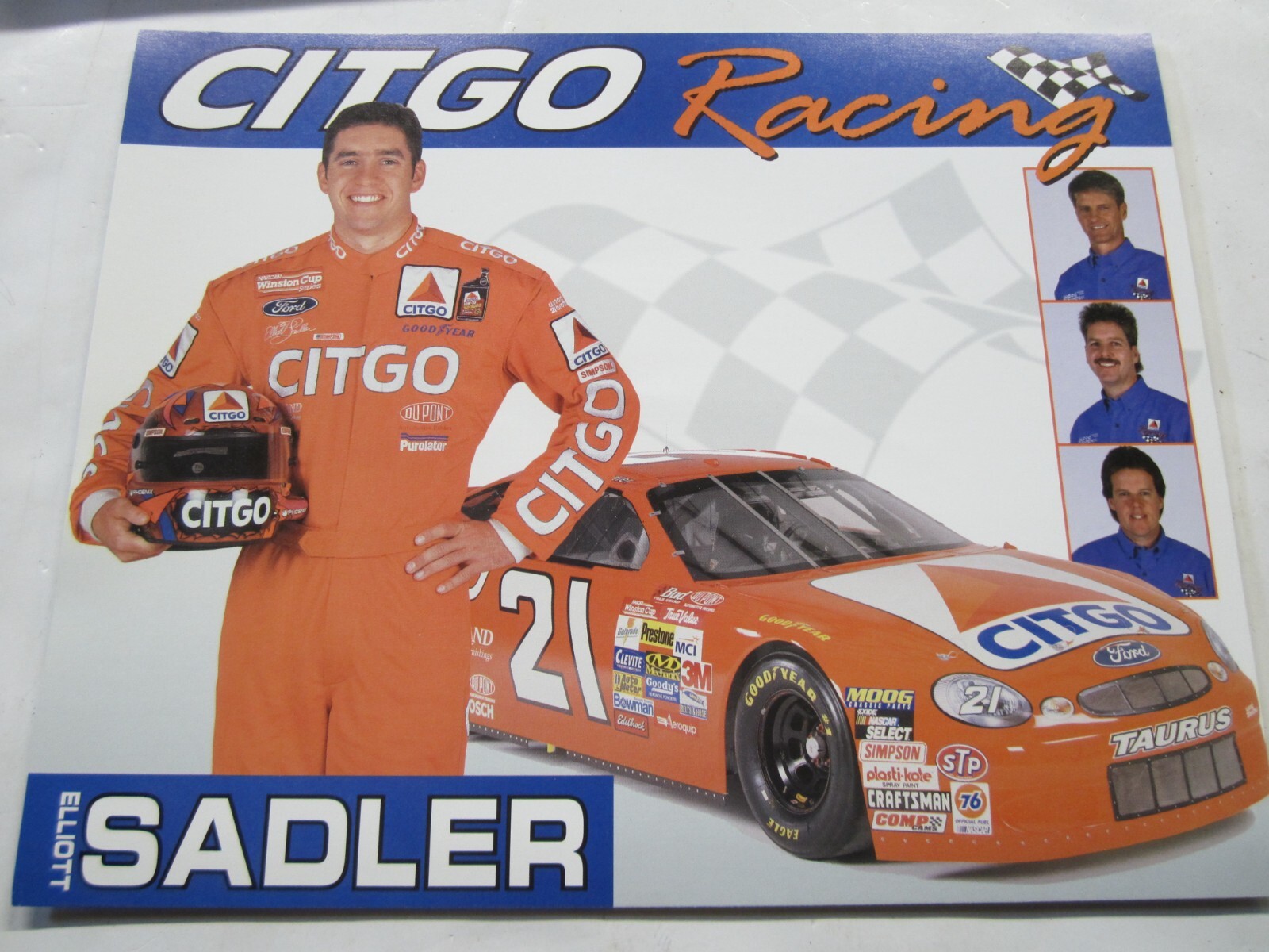 NASCAR 1999 Elliott Sadler #21 CITGO Ford Taurus Racing Handout | eBay