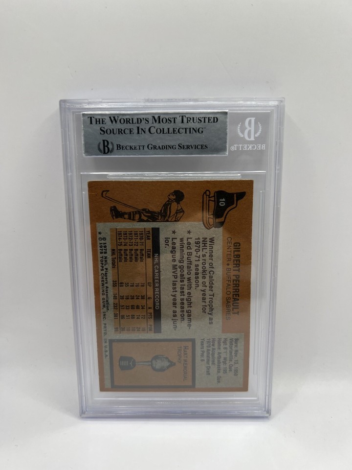 Gilbert Perreault Signed 1975-76 Topps #10 Card Beckett Auto | eBay