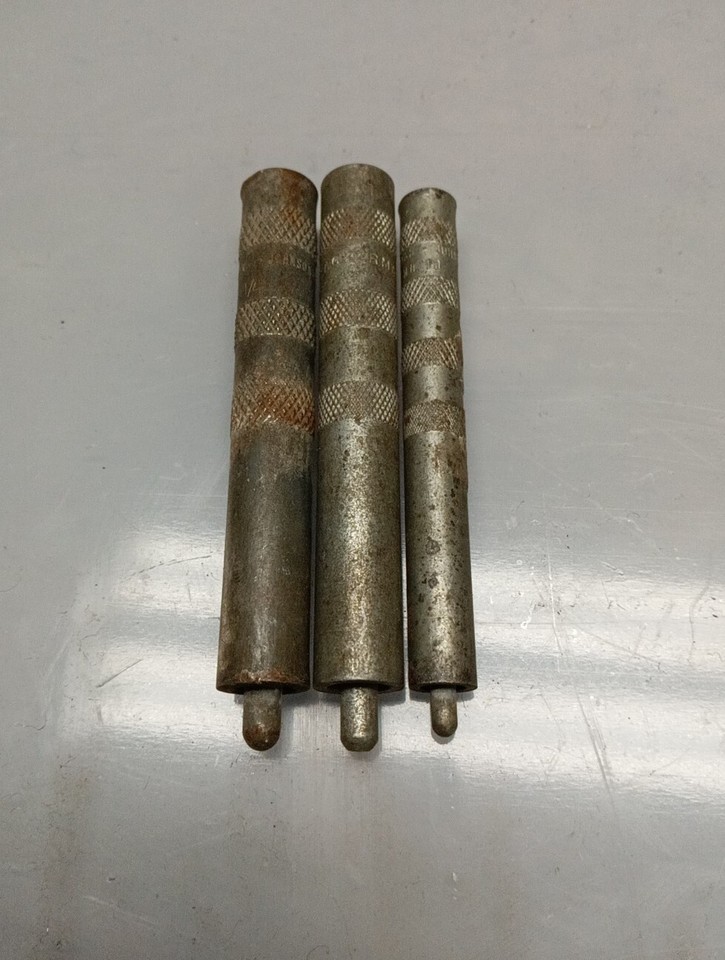(3) Vintage brass punch tools for setting Ackerman-Johnson screw ...