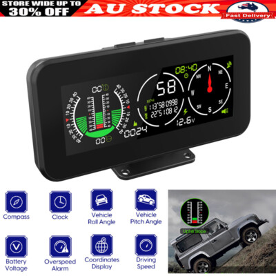 PRO Car Inclinometer Level Tilt Meter Digital HUD GPS Speed Slope Meter ...