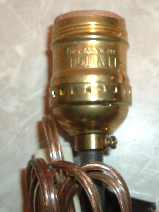 vtg. nos aladdin oil lamp electric conversion kit leviton socket ...