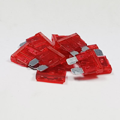 10 A Amp Standard Blade Fuses Red Amps Fuse Car Van Auto Marine Pack of ...