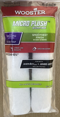 Series RR314 6-1/2" White Jumbo-Koter Micro Plush 5/16" Nap Mini Roller ...