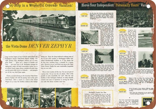 METAL SIGN - 1966 Burlington Route Colorado Denver Zephyr 2 - Vintage ...
