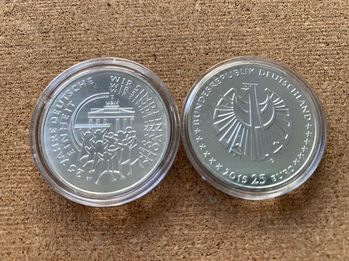 25 EURO 2015 SILBER 25 JAHRE DEUTSCHE EINHEIT SILBER 999° UNCIRCULIERT ...