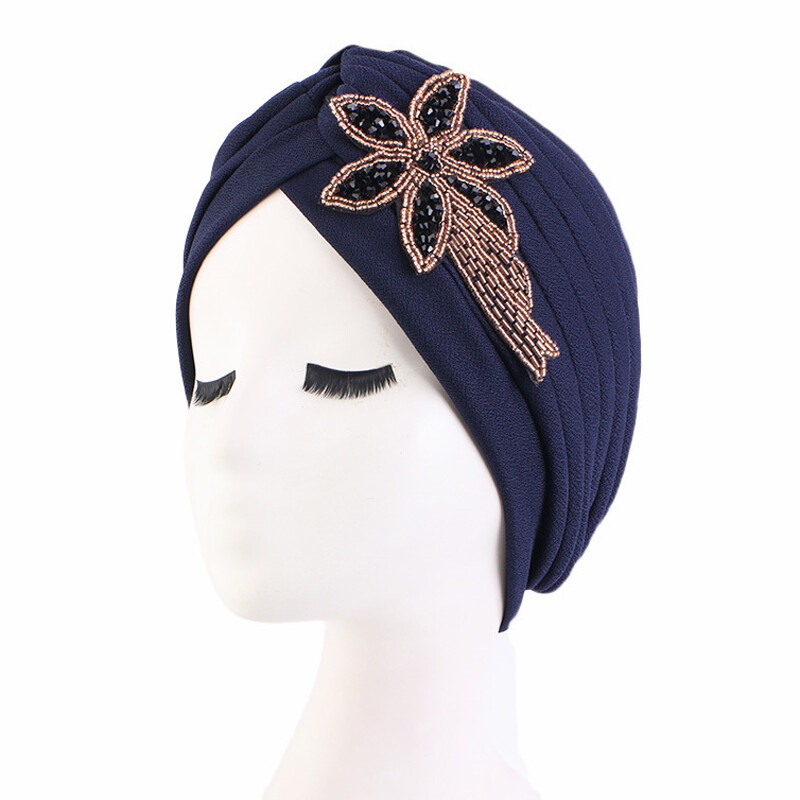 Indian Beanie Women Muslim Hijab Head Cover Caps Islamic Bonnet Pleated ...