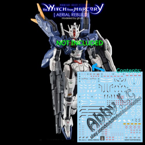for HG 1/144 Aerial Rebuild Water UV Light-Reactive Decal HGTWFM 19 XVX ...
