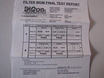 SCD-1123 1547.5-1560.5(T)/1529.8-1543.5(R) WDM Filter Dicon | eBay