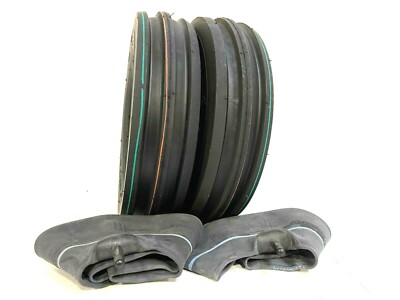 TWO 3.50-6 Tri-Rib 3-Rib Tractor Three Rib Front Tires & Tubes-4PR ...