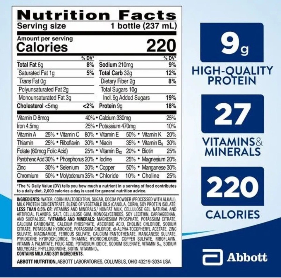 Ensure Original Nutritional Drink, Dark Chocolate/8fl oz/24Count Buy ...