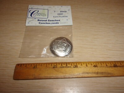 NEW IN PACKAGE 1" ROUND CONCHOS 25MM 6 PIECES | eBay