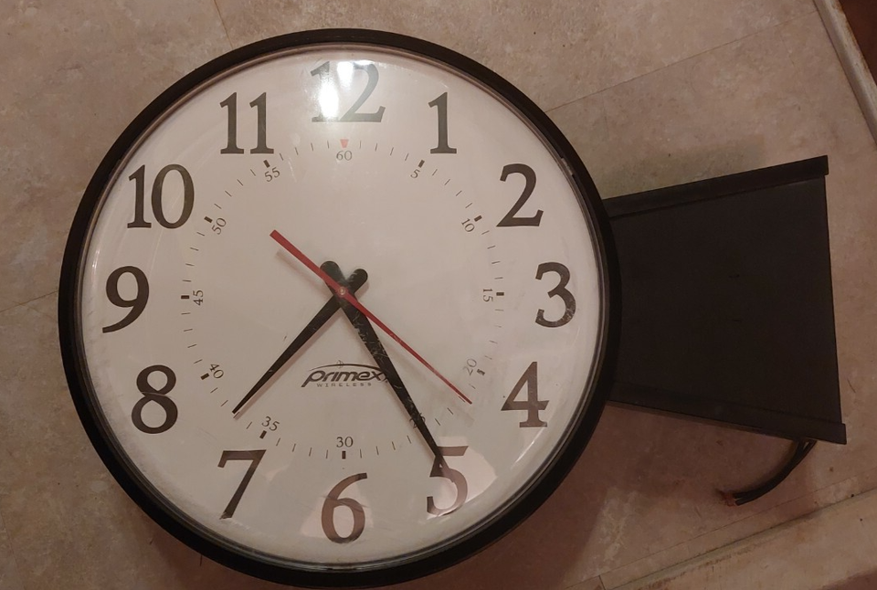 Primex Wireless Clock 12.5 Analog 14164 double faced Wall Ceiling Mount ...