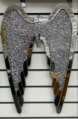 NEW SPARKLY BLING CRUSHED DIAMOND CRYSTAL SHINY WALL HANGING ANGEL ...