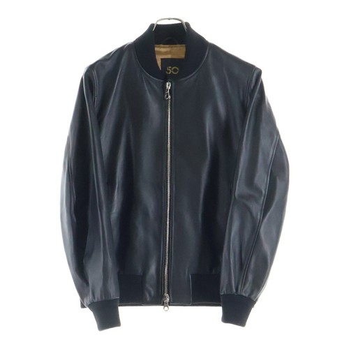 Cinquanta Chinquanta Goatskin Single Riders Leather Jacket Black H-505 ...