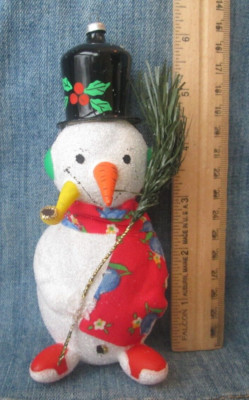 6" FUN ITALIAN SNOWMAN Vintage Christmas Tree Ornament Made In Italy BX ...