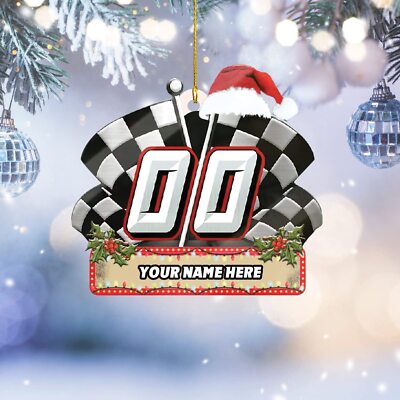 Personalized Race Car Ornament, Dirt Track Racing Ornament, Racer ...