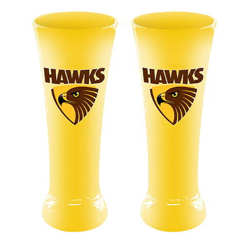 Hawthorn Hawks AFL Coloured Beer Drink Schooner Skol Glasses Set | eBay
