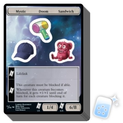 10 pcs MYSTIC DOOM SANDWICH STICKER SHEET (11/48) Unfinity Magic MTG ...