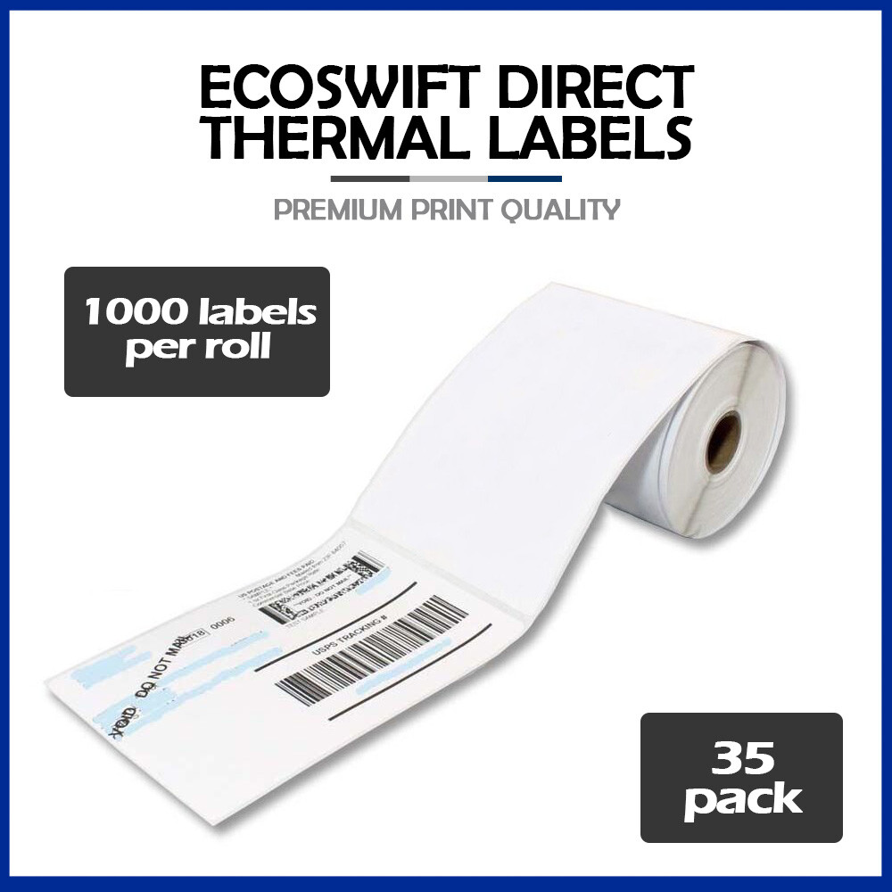35000 4x6 "EcoSwift" Direct Thermal Labels Eltron Zebra - 3" Core 1000 ...