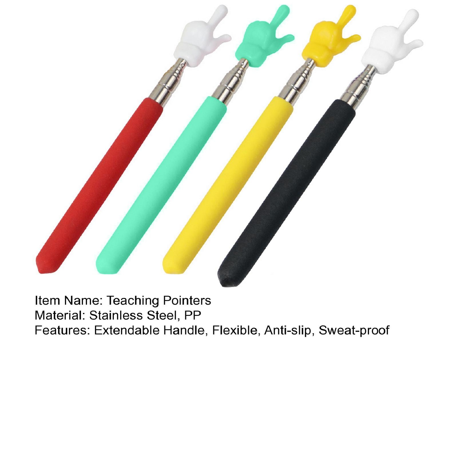 4pcs Hand Pointers Flexible Teaching Retractable Finger Pointer Sticks ...