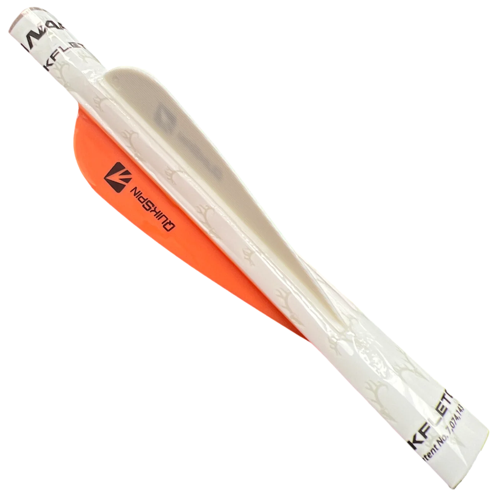 NAP Quickspin Archery Fletch 3'' Orange/White, 6-Pack | eBay
