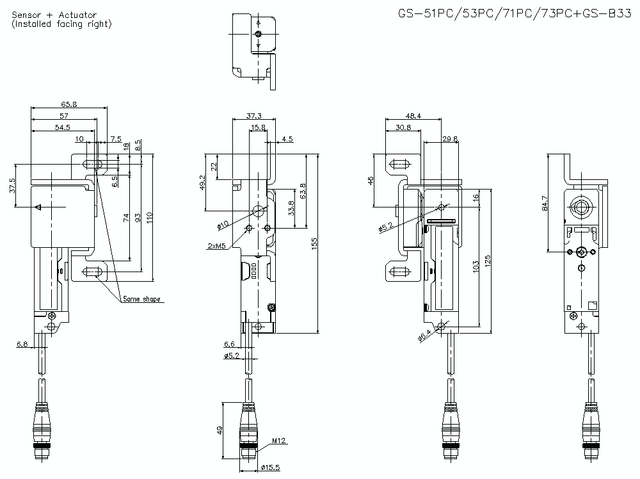 KEYENCE GS-51PC Power-to-release Standard type PNP M12 connector type ...