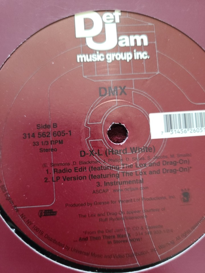DMX - Party Up (Up In Here) / D-X-L (Hard White) 12" VINYL PROMO SINGLE ...