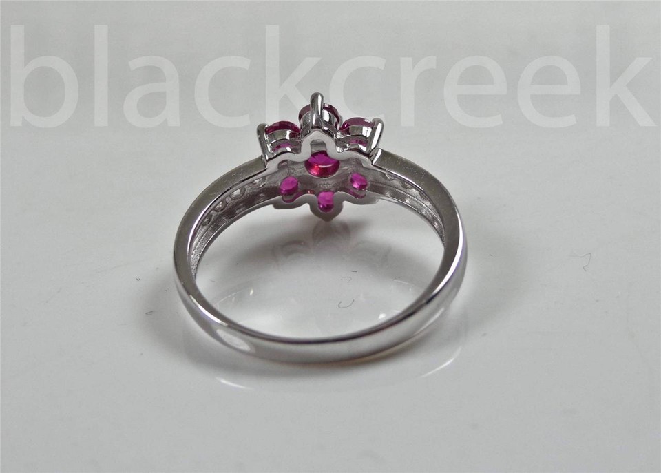 Ruby & White CZ ~ 925 Sterling Silver ~ Ring Sz 6/7/8/9/10/11/11.5 | eBay
