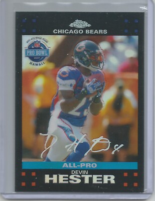 Devin Hester 2007 Topps Chrome Pro Bowl SILVER REFRACTOR Card TC49 ...