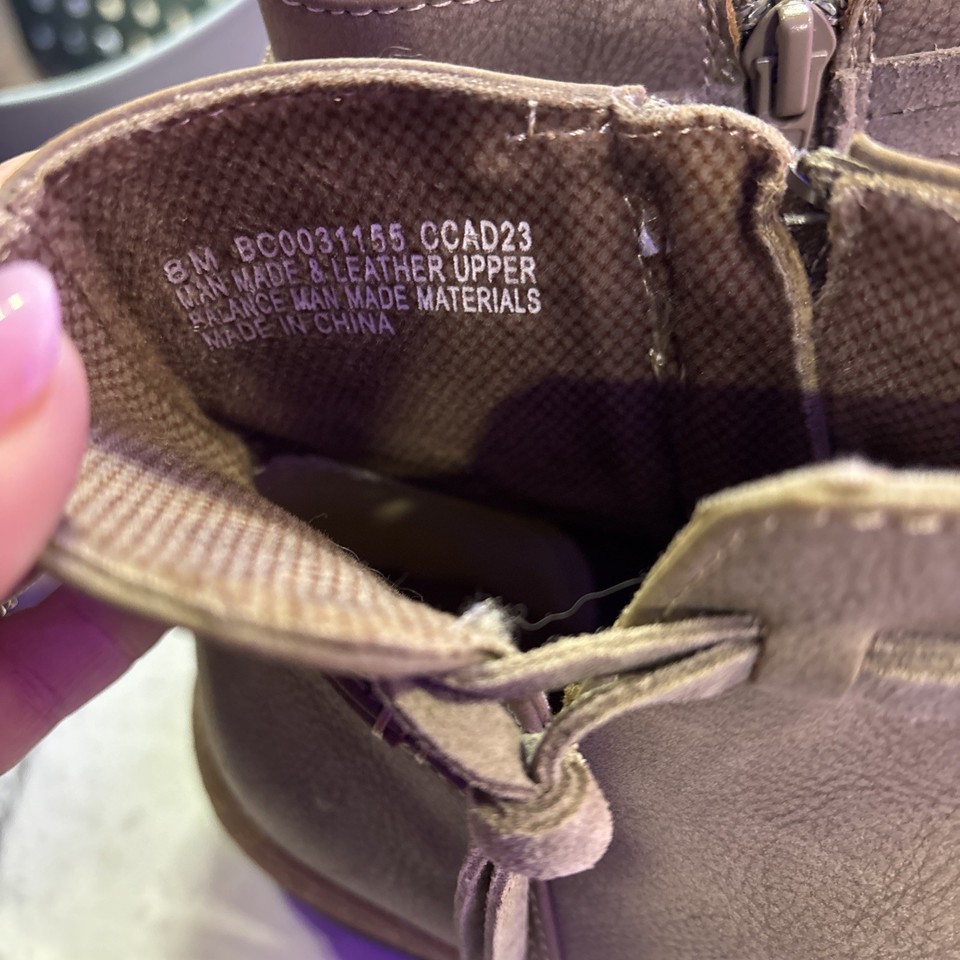 BOC by Born Women Addi Taupe Tan Flat Ankle Boots Booties Size 8M NWOB ...