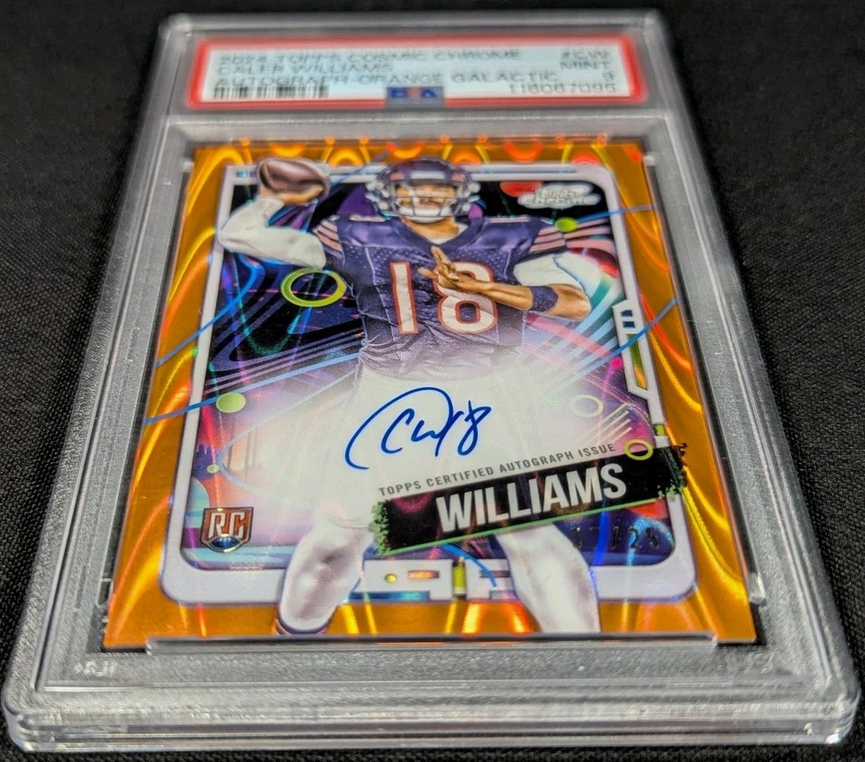 PSA 9 RC AUTO /25 CALEB WILLIAMS ORANGE GALACTIC ROOKIE 2024 Topps ...
