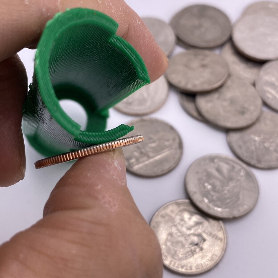 3D Printed Patented Design Coin Counter & FAST WRAP TUBES W/ Inspect ...
