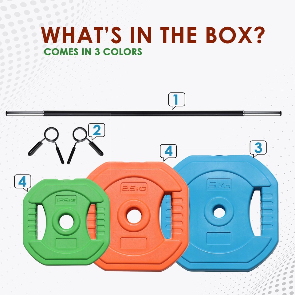 20KG Square Barbell Weight Plates Set Strength Training Home Gym ...