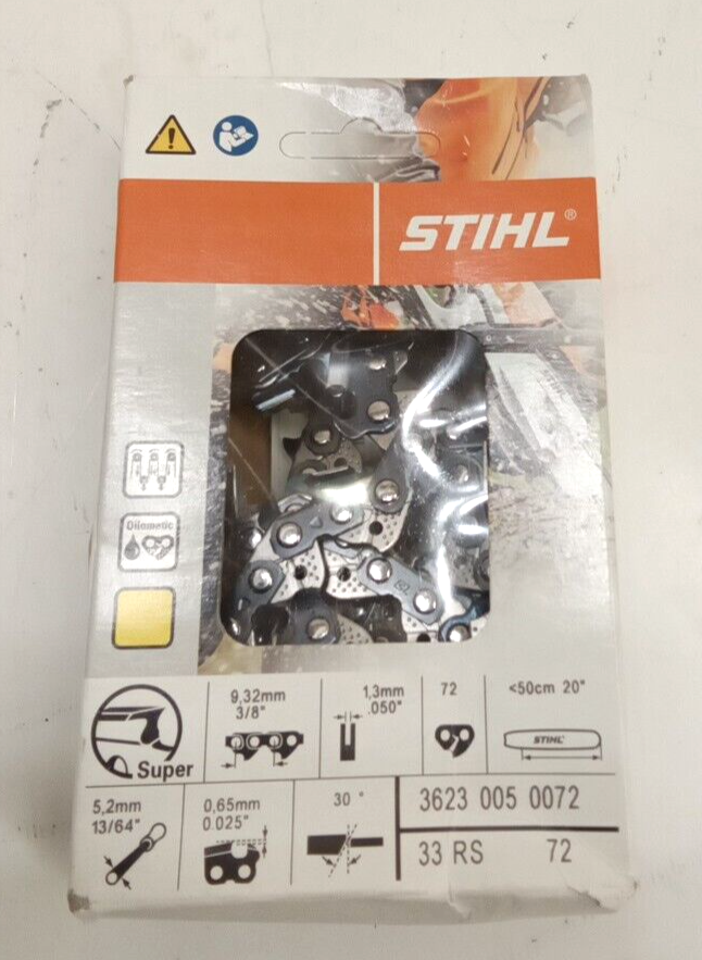 Stihl 3623 005 0072 Chainsaw Chain 33 RS3 72 DL 20" Long 3/8" Pitch ...