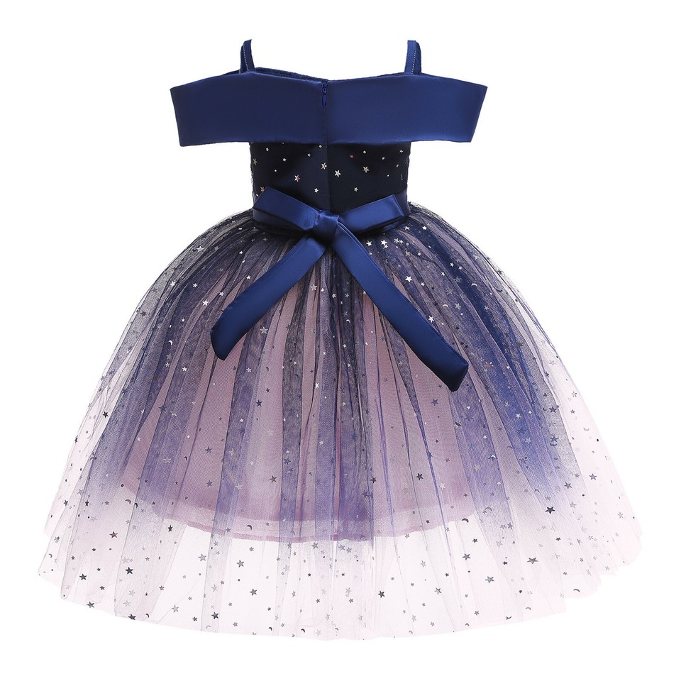 Flower Girls Bridesmaid Dress Baby Kids Party Wedding Lace Bow Princess ...