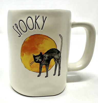 Rae Dunn SPOOKY Cat And Moon Halloween Coffee Mug NEW | eBay