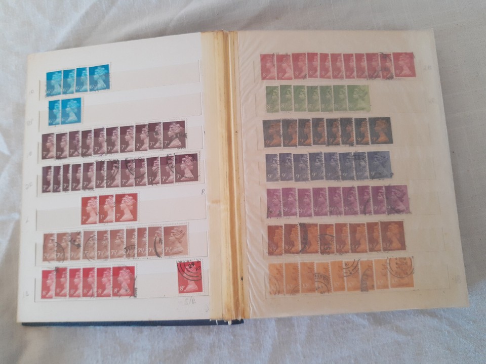 Old Stamp Album Stock Book With Roughly 700+ UK Stamps | eBay UK